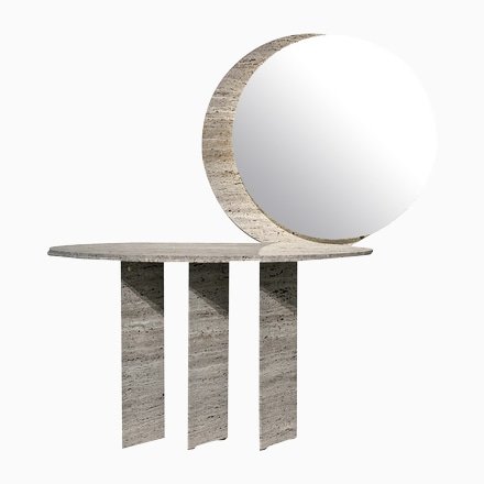 Titanium Ellipse Console Table 01 in Travertine from barh.design for ...