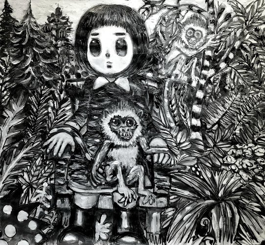 Shin Seung-Hun, Healing Greenland, Monkey, 2021, Ink, Acrylic ...