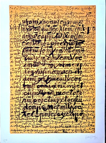 Isidore Isou, Lettrist Composition, 1989, Lithograph for sale at Pamono