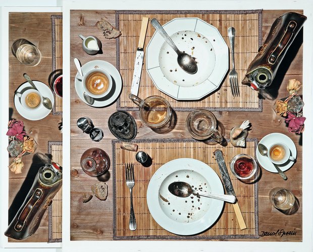 Daniel Spoerri, Coffee Diptych, 1990s, Laser Art Screen Prints, Set of 2 for sale at Pamono