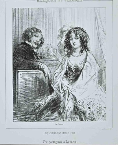 Paul Gavarni, Une Partageuse à Londres, Lithograph, 1850s for sale at ...