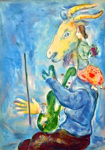 Marc Chagall Spring 1938 Original Lithograph And Stencil On Paper