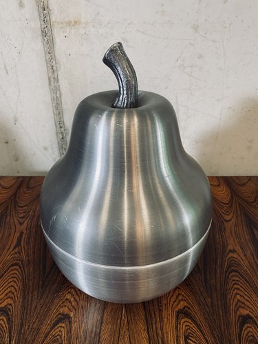 Mid-Century Italian Pear Ice Bucket in Aluminum for sale at Pamono