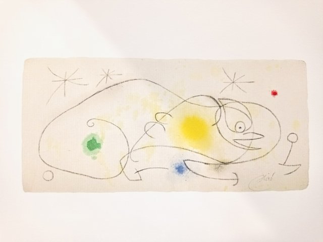 Joan Miro, Bird, Stars, 20th Century, Lithograph for sale at Pamono