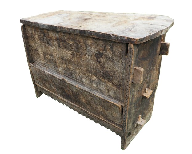 Antique Orient Cedar Wood Treasure Dowry Chest from Nuristan ...
