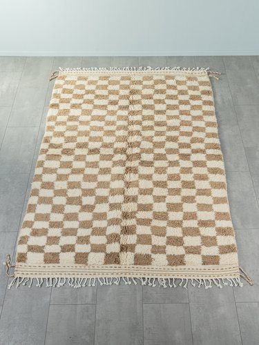Coffee Check Berber Rug for sale at Pamono