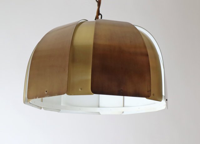 Deutsche Messing Lamellen Lampe, 1960er bei Pamono kaufen