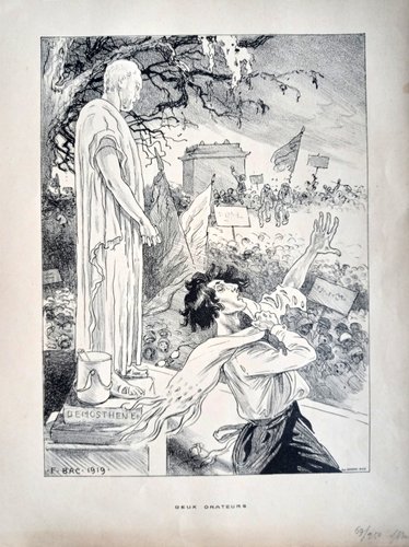 Ferdinand Bac, Deux Orateurs/Praise of Foly, Lithograph, 1919 for sale ...