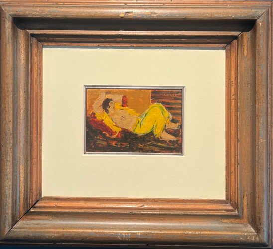 Giulio da Milano, Yellow Odalisque, 1925, Oil Painting for sale at Pamono