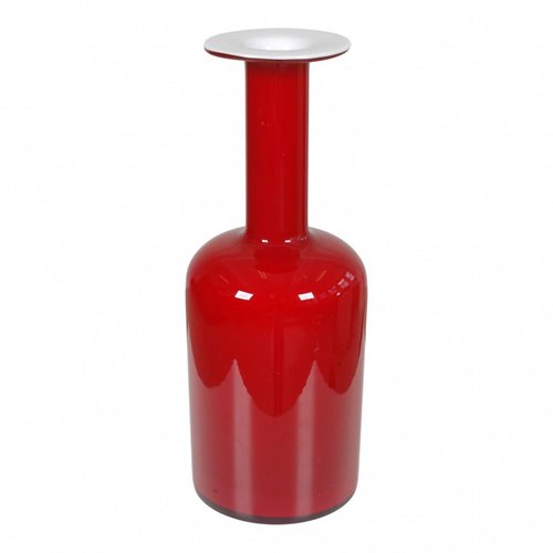 Dark Red Glass Vase from Otto Brauer Holmegaard for sale at Pamono