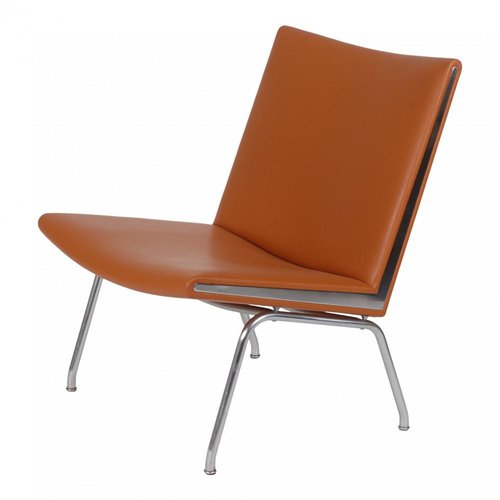 Cognac Bison Leather CH 401 Airport Chair by Hans J. Wegner for Carl ...