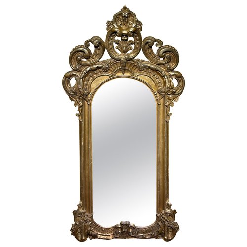 Napoleon III Gilt Parlor Wall Mirror for sale at Pamono