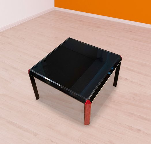 Laminated Black Glass Coffee Table, 1970s for sale at Pamono