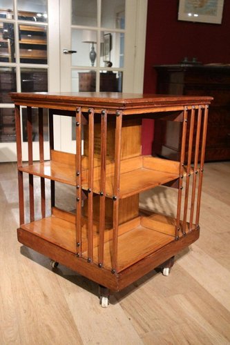 Antique Oak Revolving Bookcase for sale at Pamono