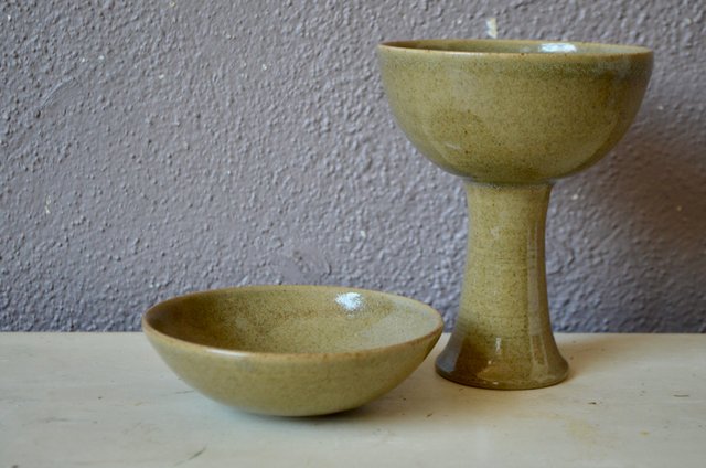 Cup & Bowl in Sandstone, Set of 2 for sale at Pamono