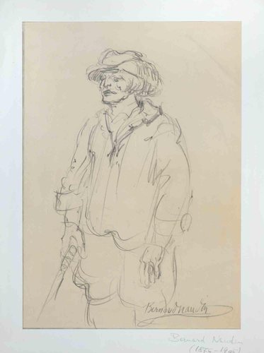 Bernard Naudin, Hunter, Original Pencil Drawing, Early 20th Century for ...