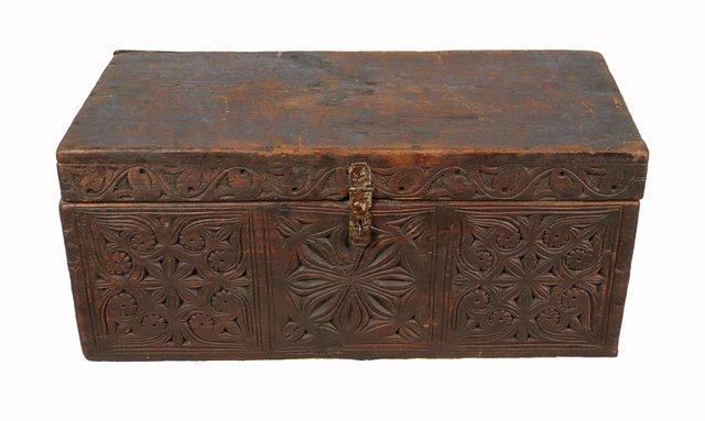 Antique Cedar Wood Treasure Dowry Chest Box, Nuristan, Afghanistan ...