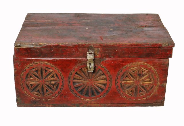 Antique Cedar Wood Treasure Dowry Chest Box, Nuristan, Afghanistan ...