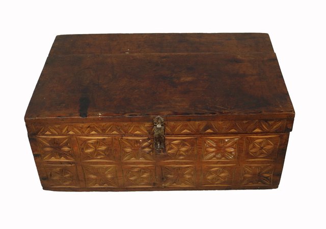 Antique Cedar Wood Treasure Dowry Chest Box, Nuristan, Afghanistan ...