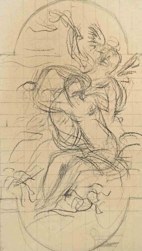 Gabriel Ferrier, Akt und Vollmond, Original Kohle auf Papier, 19. Jh ...