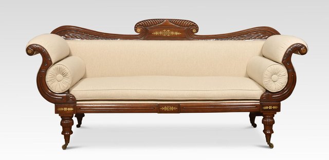 Banquette Regency en Acajou Marqueté en vente sur Pamono