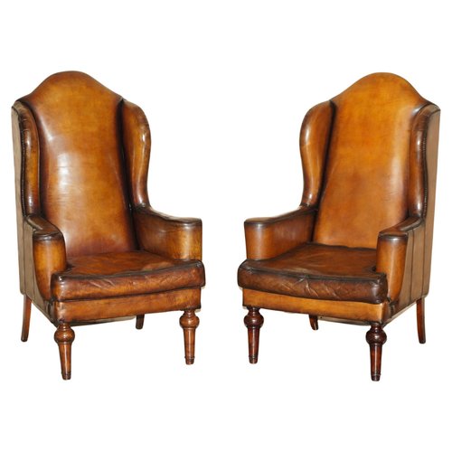 Poltrone Wingback vintage in quercia di William Morris, set di 2 in ...