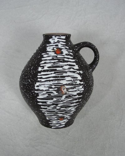 German Ceramic Drip Glaze Brown with White Stripes & Red Dots No. 650 ...