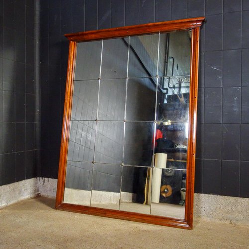 Large Vintage Mirror with Wooden Frame, 1950s for sale at Pamono