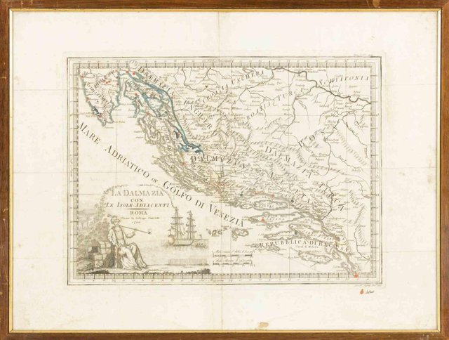 Giovanni Mignani, Map of Dalmatia & Adjacent Islands, Etching, 1792 ...
