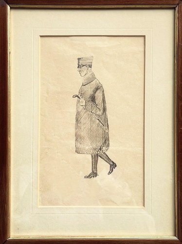 Italian Artist, Man, 1900s, Pencil Drawing on Paper, Framed for sale at ...