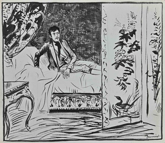 Pierre Georges Jeanniot, Man, Ink Drawing, Early 20th Century for sale ...