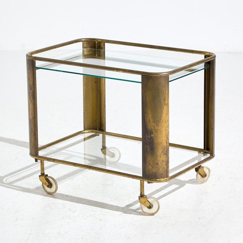 Brass Framed 2-Level Trolley, 1980s for sale at Pamono