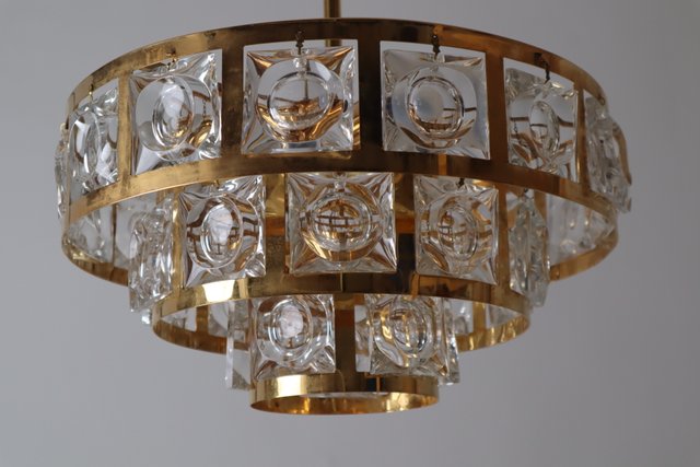 Crystal Candlestick Gold Scone from Palwa, 1980s for sale at Pamono