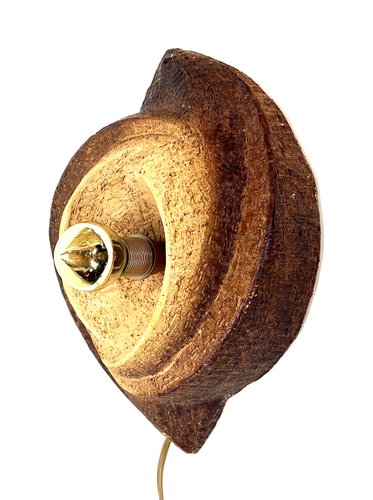 Brutalist Dutch Ceramic Wall Light Sconce, 1970s for sale at Pamono