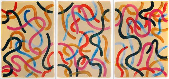 Natalia Roman, Santa Fe Dream Triptychon, 2022, Acryl auf Aquarellpapier bei Pamono kaufen