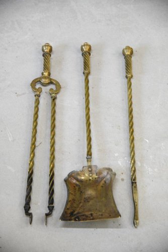 Brass Fire Companion Set, Set of 3 for sale at Pamono