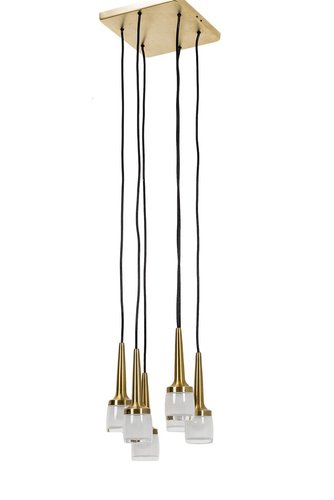 Cascade Hängelampe aus Messing & Glas von Staff bei Pamono kaufen