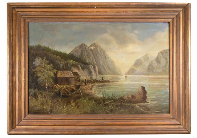 Nach Tom Sander, The Lake, 1989, Ölgemälde, Gerahmt bei Pamono kaufen