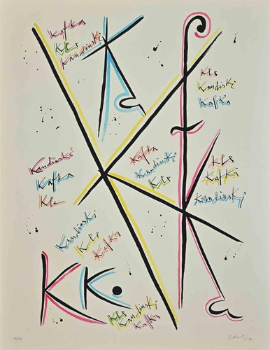 Rafael Alberti, Letter K, Lithograph, 1972 for sale at Pamono