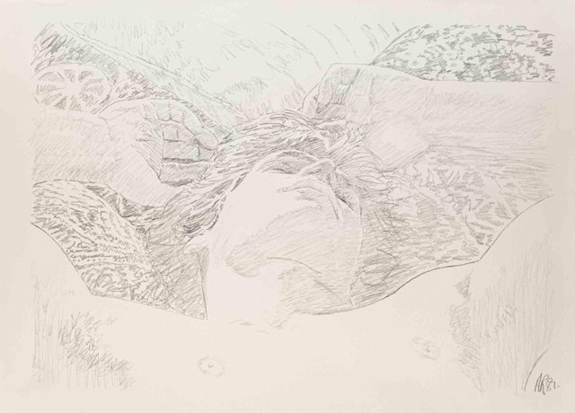 Anthony Roaland, Sleeping, Pencil Drawing, 1989 for sale at Pamono