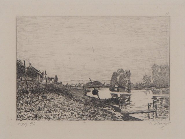 Alfred Sisley, Riverside, 1873, Engraving for sale at Pamono