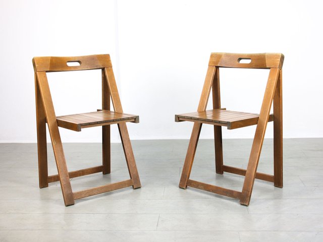 Vintage Trieste Folding Chairs attributed to Aldo Jacober, 1960s, Set ...