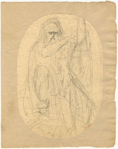 William Lock the Younger, Warrior Drawing His Sword, 1780, Graphit ...