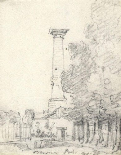 George Arnald ARA, Barrière du Trône, Paris, 1818, Original Graphite ...