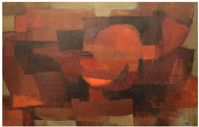Helge Ernst, Abstract Composition, 1970s, Oil on Canvas for sale at Pamono