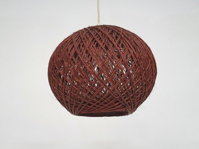 Vintage Pendant Light in Brown Rope, the Netherlands, 1960s for sale at ...