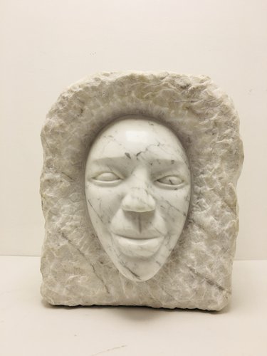 Modern White Marble Female Face by Kryston TK, 1990s for sale at Pamono