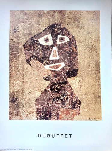 Jean Dubuffet, Portrait au Mur, Large Poster, 1980s for sale at Pamono