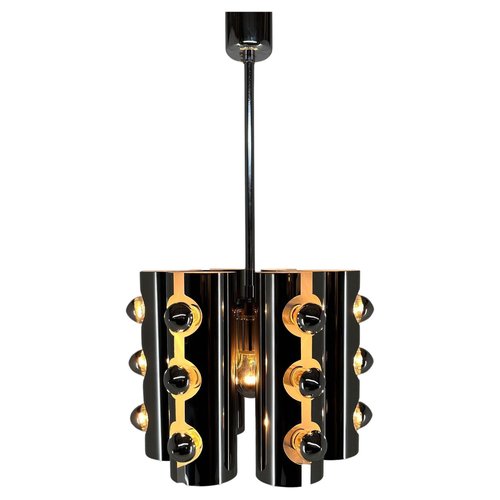 Lustre en Chrome dans le style de Gaetano Sciolari, Italie, 1960s en ...