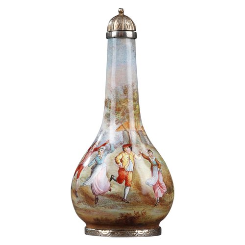Matraz antiguo de plata y esmalte, 1880 en venta en Pamono